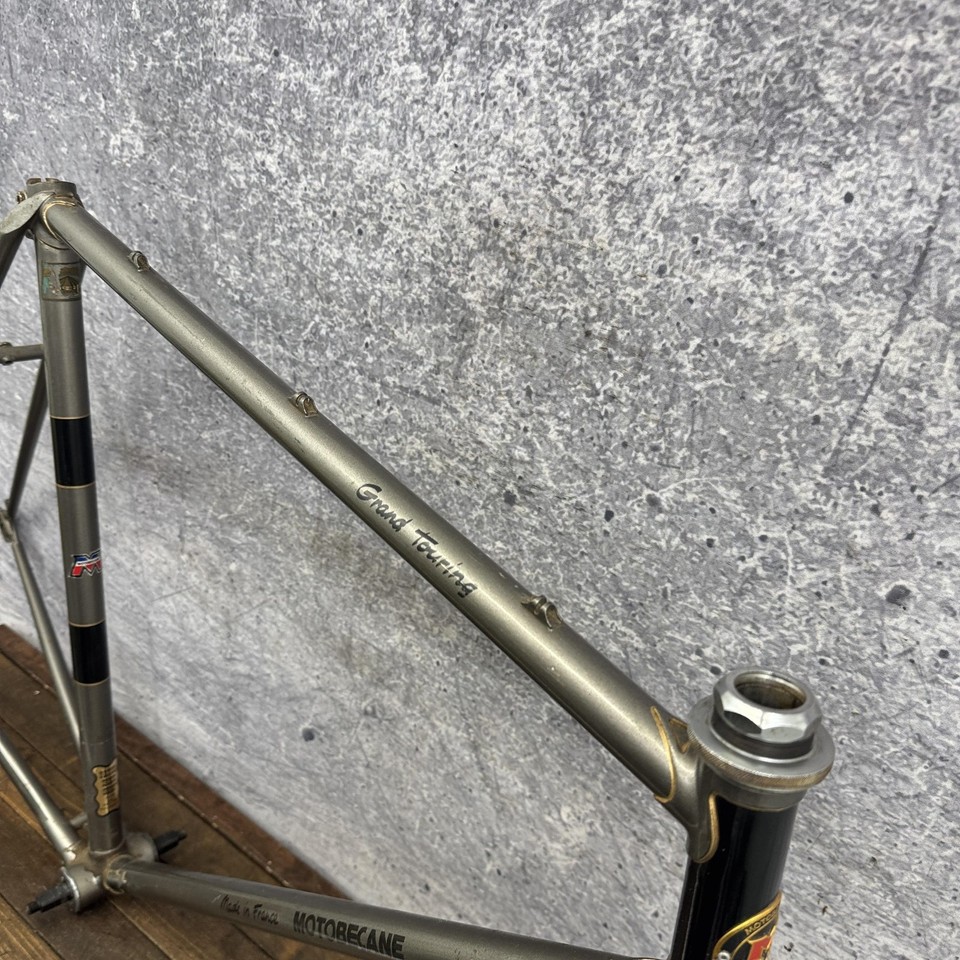 Vintage Motobecane Grand Touring Road Bike Frame 59cm Steel Silver 700c ...