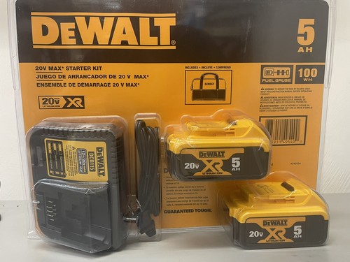 DeWalt DCB205-2CK 20V MAX Li-Ion Battery 2-Pack (5.0 Ah) Starter Kit ...