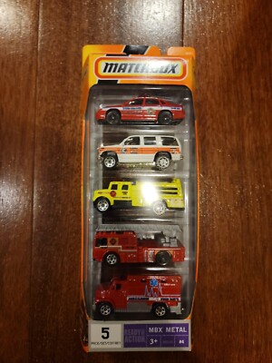 2008 Matchbox MBX #04 Fire Rescue Fire Truck Ambulance 5-Pack LOT NEW ...