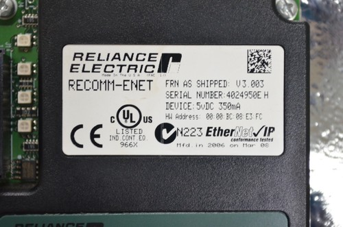 Reliance Electric RECOMM-ENET Ethernet / IP Communications Module ...