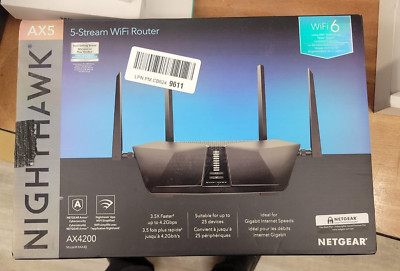 NETGEAR Nighthawk AX4200 Wi-Fi Router 4.2Gbps Model RAX43 Black 5 ...