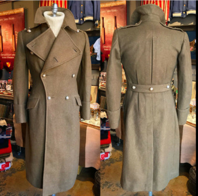 Cashmere Men's Military Wool Long Overcoats with Back Belt Warm ...