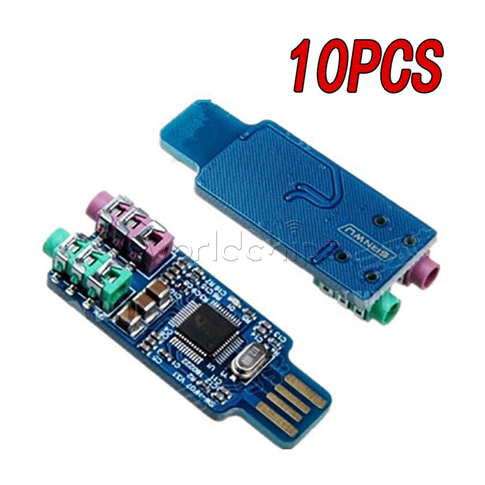 10PCS CM108 USB Drive Free Sound Card Laptop Computer External Sound ...