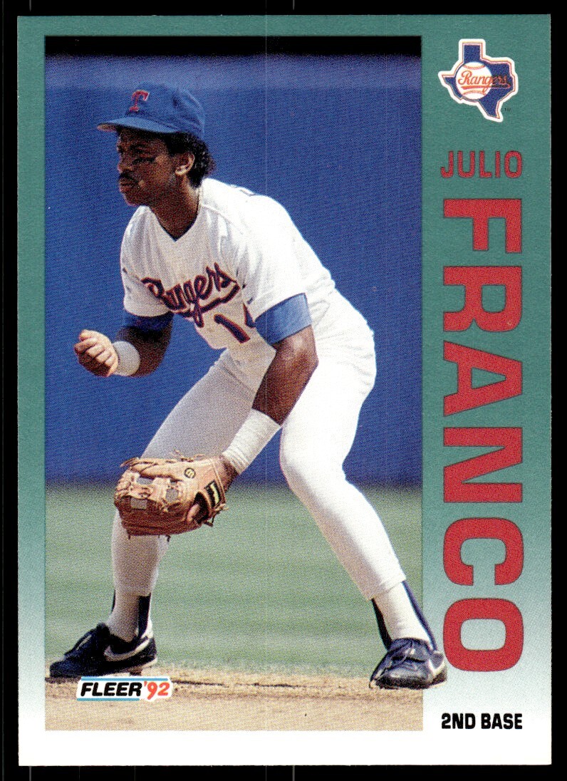1992 Fleer Baseball Card Julio Franco Texas Rangers #303 | eBay