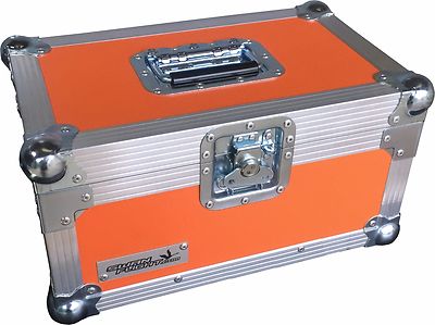 7" Single 200 Swan Flight Case Vinyl Record Box (Orange Rigid PVC ...