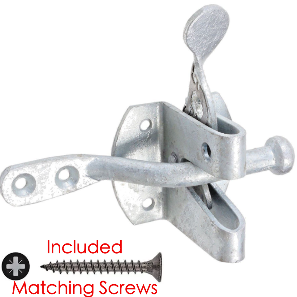 Auto Gate Latch HEAVY DUTY inc SCREWS Automatic Catch Garden Locking ...
