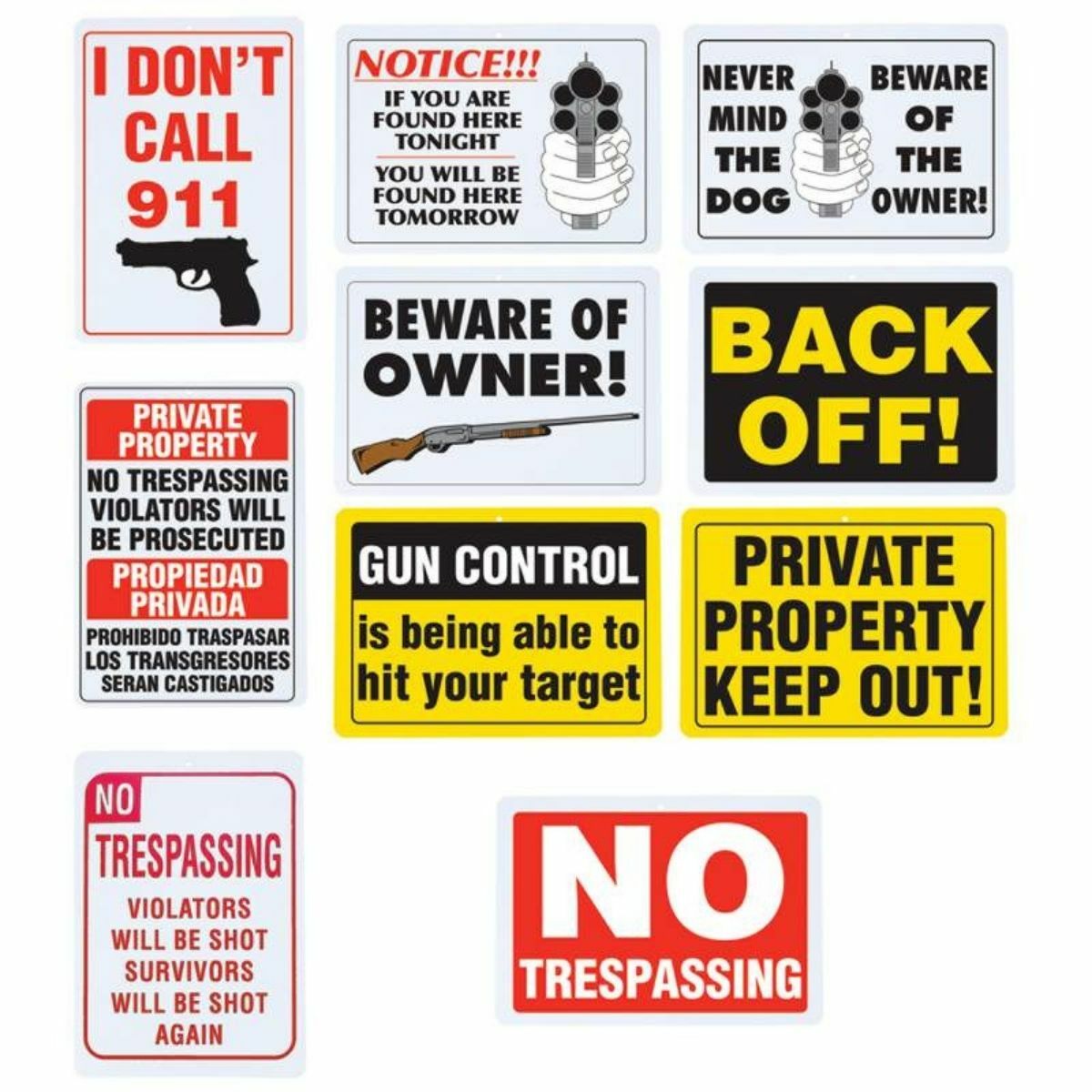 Funny Gun Store Signs