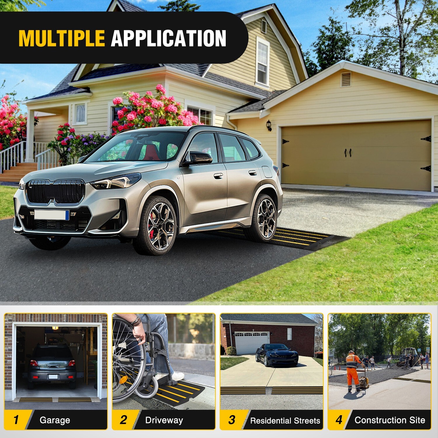 Nilight Driveway Curb Ramps 2.6 Inch High Heavy-Duty for Car Truck 2 ...