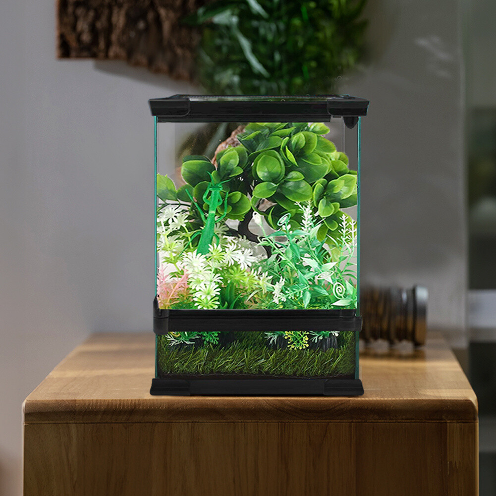 Reptile Terrarium Clear Glass House Lizards Snake Gecko Vivarium Tank ...