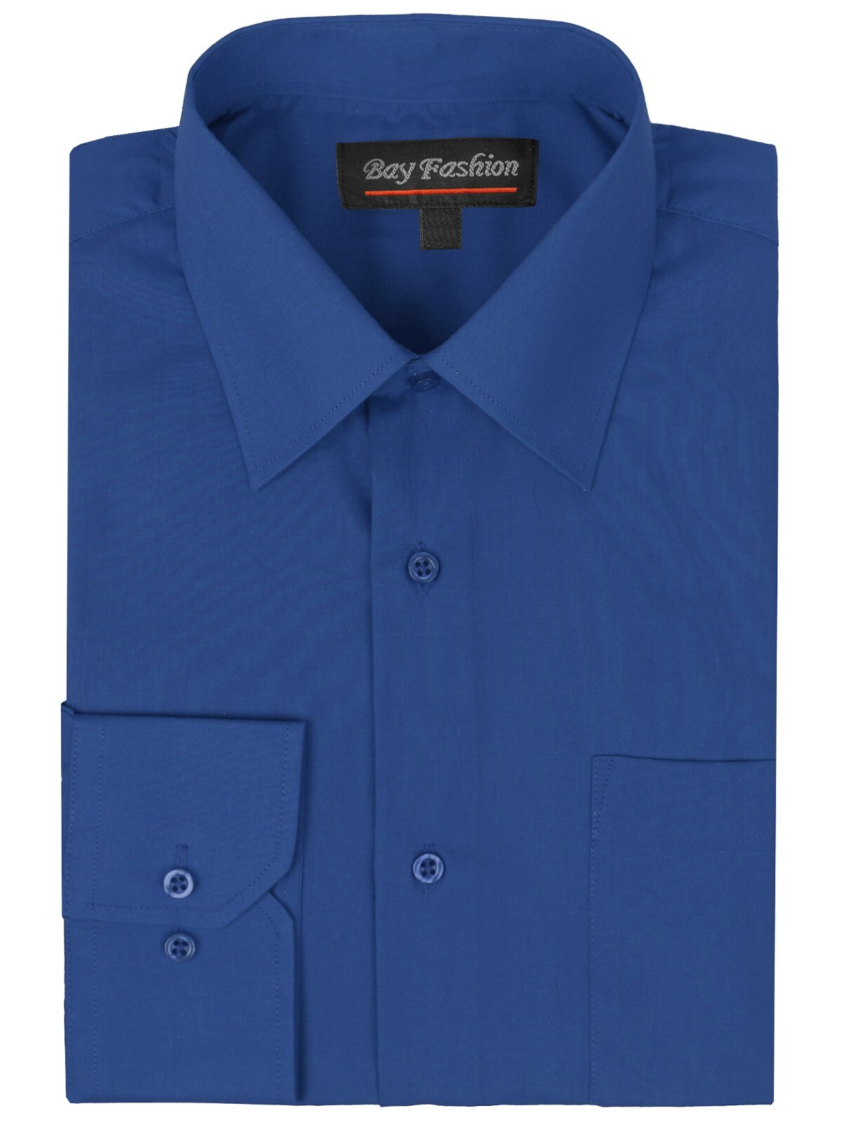 Men's Classic Long Sleeve Solid Color Barrel Cuff Dress Shirt | eBay
