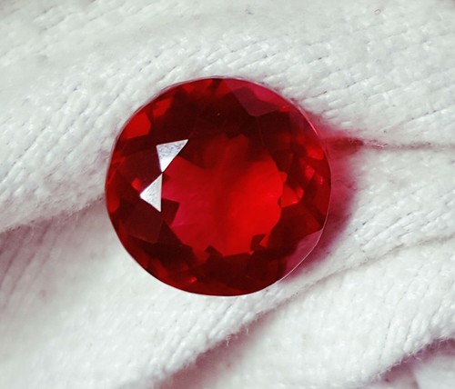Red Topaz 26.87 Ct Loose Gemstone Certified Transparent Round Shape ...