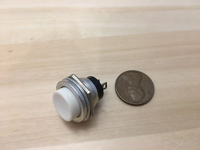 1 Piece White 16mm MOMENTARY N/O normally open PUSH BUTTON SWITCH DC on ...