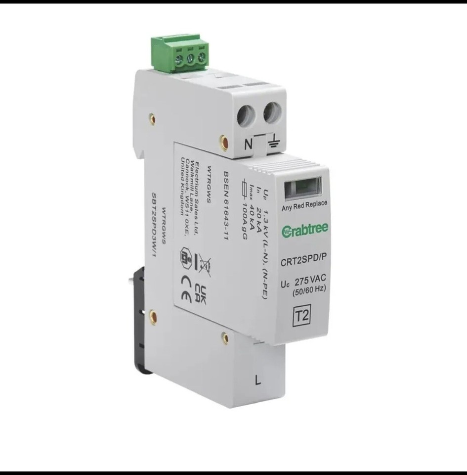 Crabtree SBT2SPD3W/1 Starbreaker 275VAC Type 2 Miniature SPD Kit BRAND ...