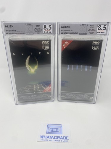 Alien & Aliens VHS Double set 💎 Graded Rewind Blue CBS FOX Watermarks 💎 ...