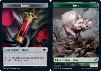 MTG: Blood Token // Boar Token - Foil [Mint/NM] Innistrad: Crimson Vow ...