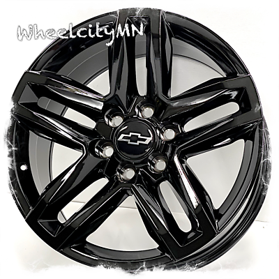 18 x8.5" gloss black 2022 Chevy Silverado Trail Boss OE replica wheels ...