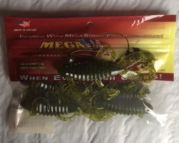 Megastrike Megabug Fishing Lure Soft Bait Plastic Watermelon Blk Flake ...