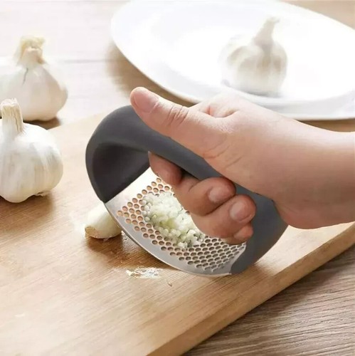 Garlic Press Stainless Steel Crusher Mincer Chopper Peeler Squeeze ...