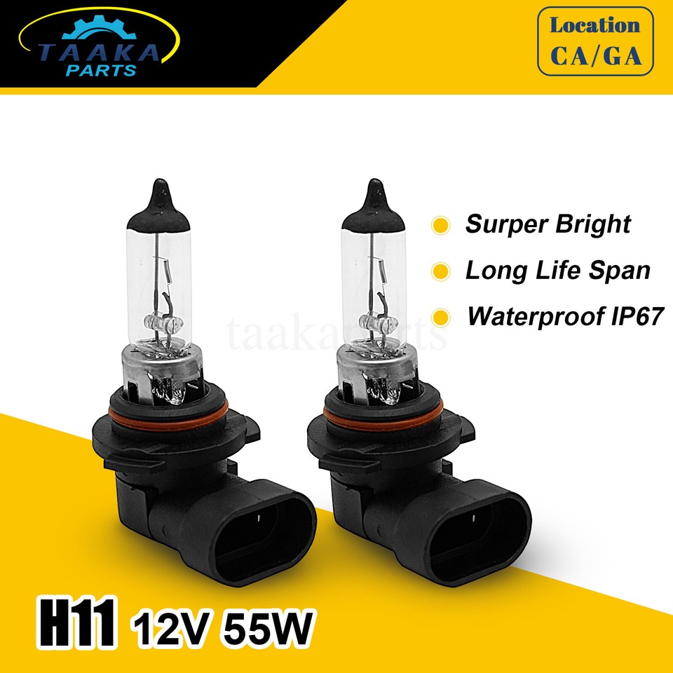 2Pcs H11 Halogen Car Headlight 55W 12V Auto Low-Beam Driving Light ...