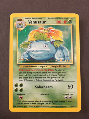 Vintage Pokemon Card Holo Base Set Venusaur 15/102 NM | eBay