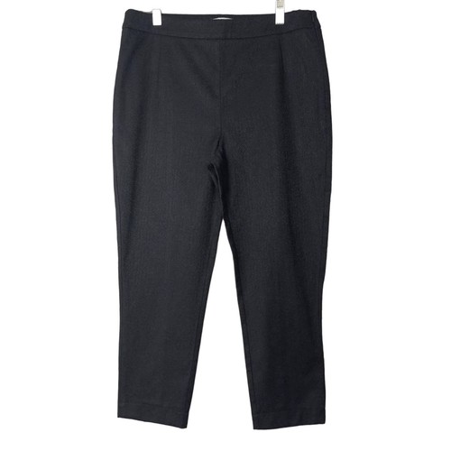 NEW Reiss Women's Chevron Print Flat Front Stretch Capri Pants Black ...