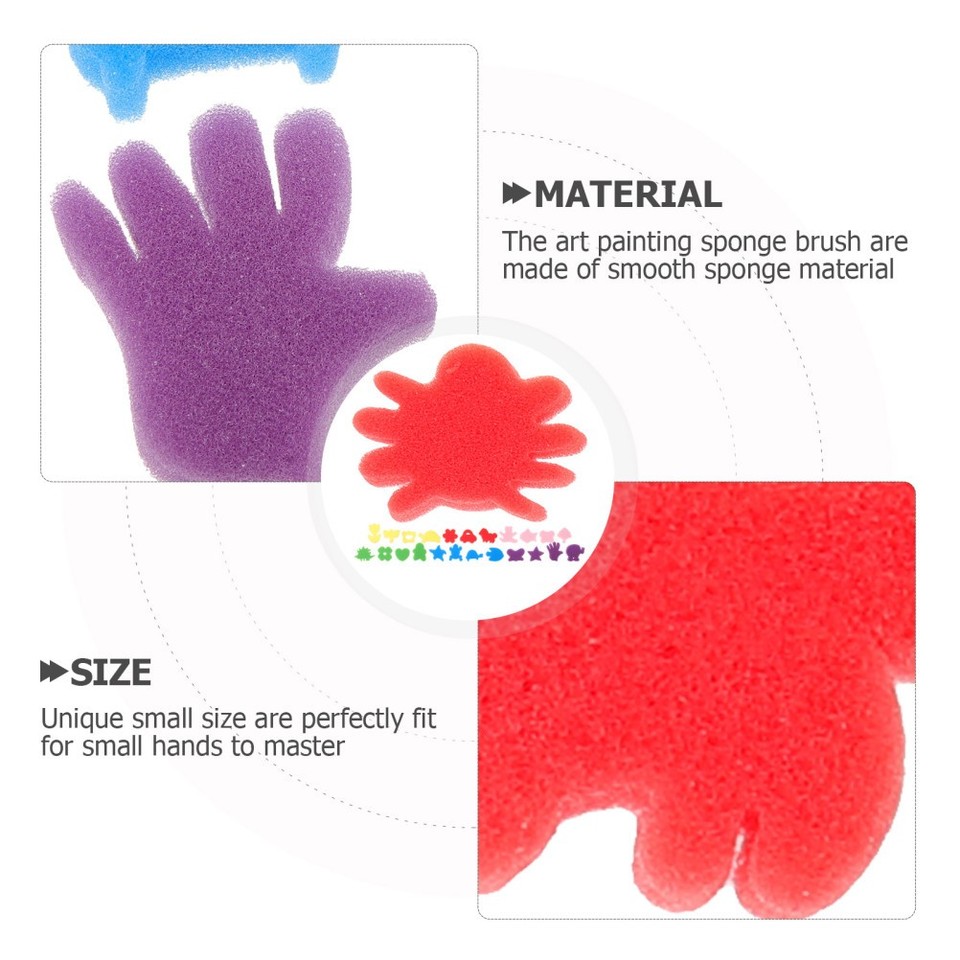 24 Pcs Painting Set Child Toddler Sponge Animals Supplies Kit Kids ...