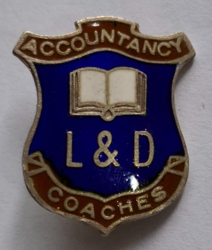 Silver L&D Accountancy Coaches enamel badge by P J KIng; 20x16mm -nice ...
