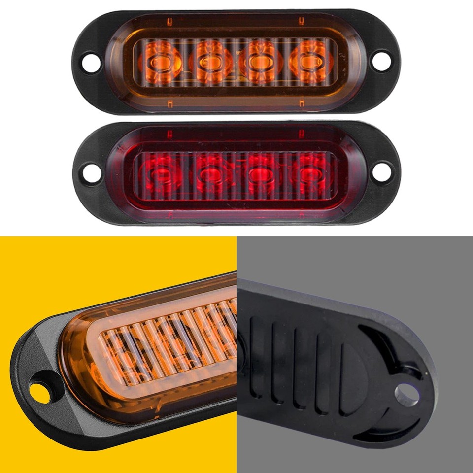 Mini Oval Marker Lights LED Truck Trailer 12V Side Clearance Indicator ...