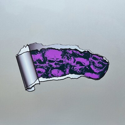 Cool Purple Skulls Ripped Metal Slash Vinyl Sticker Decal For Car Van ...