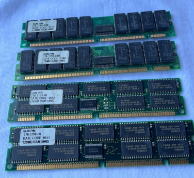 Sun 370-3798 4 x 128mb Memory 512mb Total Ultra 5 / Ultra 10 Memory RAM ...