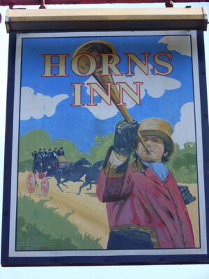 Photo 6x4 Sign for the Horns Inn Nursling Although many signs now ...