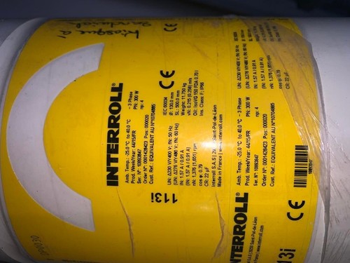 Interroll 113I Drum Motor 0.225 KW With Conveyor Roller L 350mm D 120mm ...