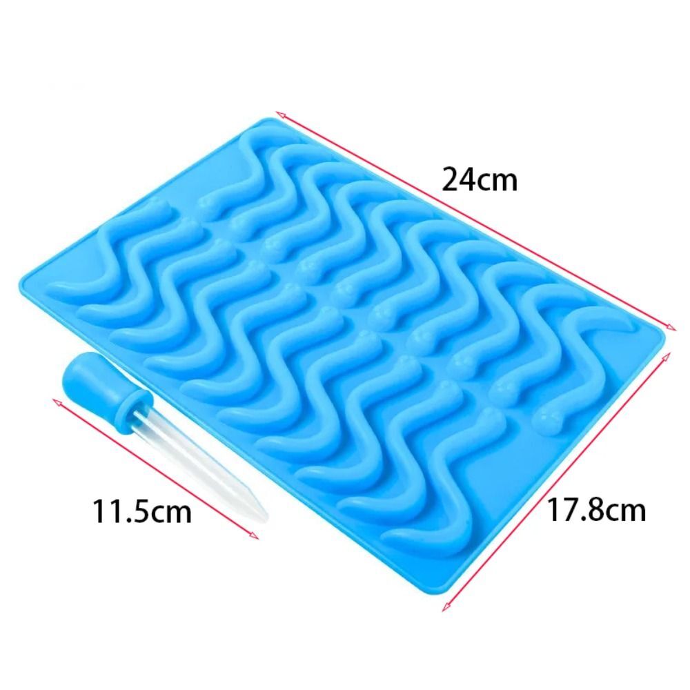 Gummy Snake Worms Chocolate Mold Silicone Ice Tube Tray Mold | eBay