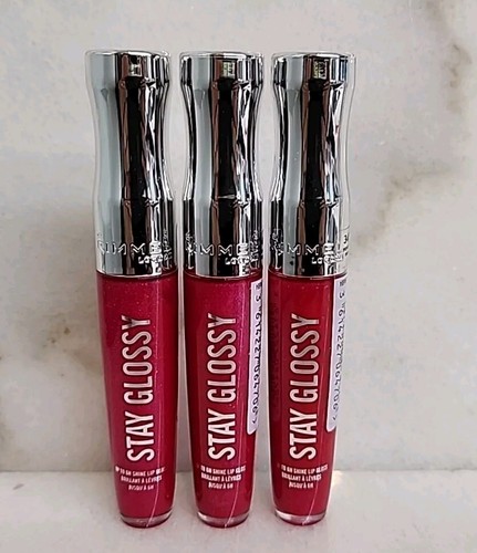 3- Rimmel Stay Glossy Lip Gloss Pop Fizz Pink #345 | eBay