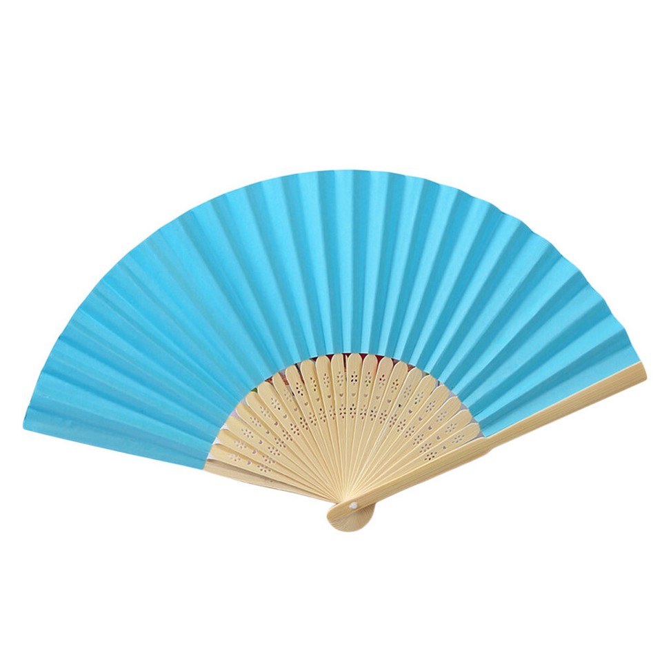Solid Color Hand Fans Folding Held Lace Silk Fans Dance Wedding Party ...