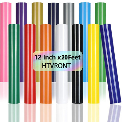 HTVRONT Heat Transfer Vinyl Roll 12''x20FT HTV Iron on Heat Press ...