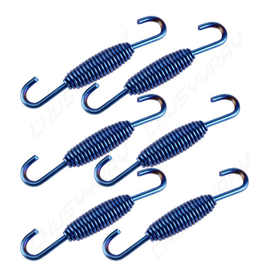 6 pcs Blue Motorcycle Exhaust Spring Stainless Steel Spring Hooks ...