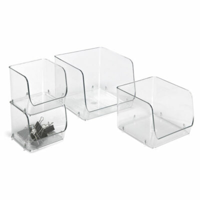 iDesign Open Front Bins Clear 8 Piece Set | eBay