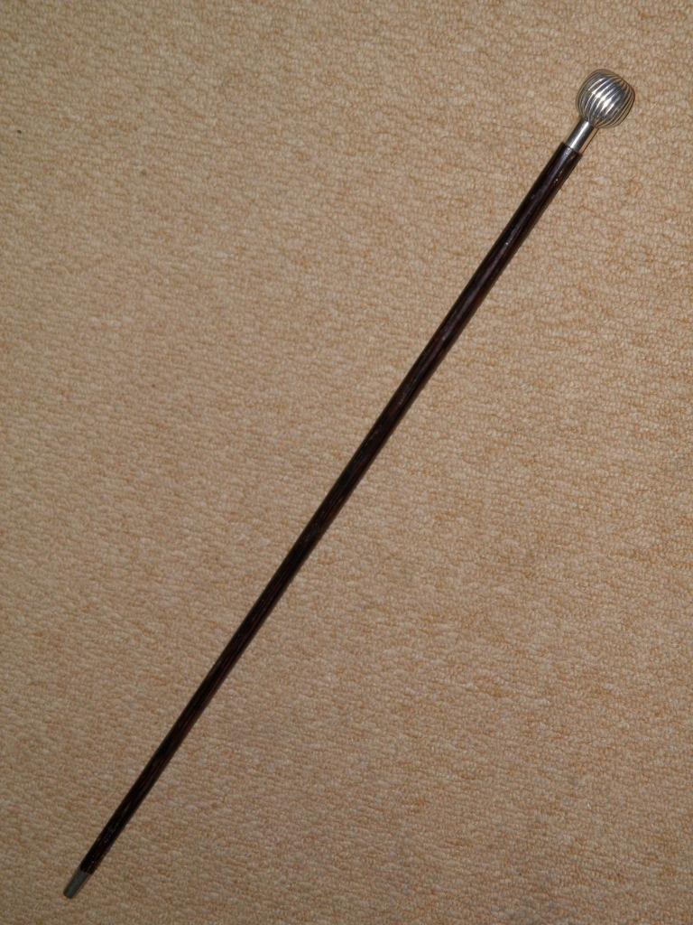 Antique Military Zebrano Swagger Stick - Hallmarked Spiral Silver ...