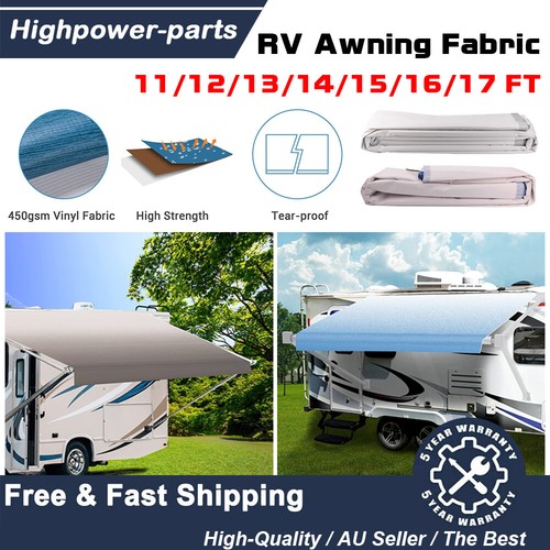 10'2"-16'2" RV Vinyl Awning Fabric For 11-17ft Shading Roll Out Caravan ...