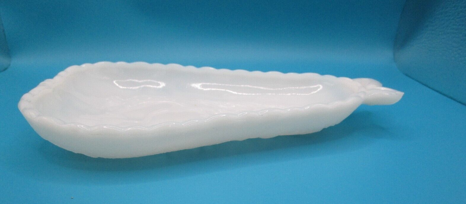 Milk Glass Pear Shaped Dish Spoon Rest Candy Trinket Hazel-Atlas White ...