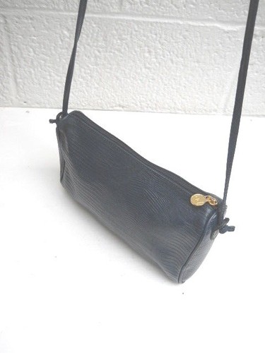 Austin Designs Navy Blue Snakeskin Pattern Leather Shoulder Bag ...