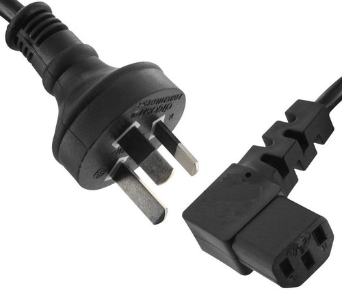 2m RIGHT ANGLE Power Cord Kettle Plug Lead Cable 90 Degree IEC Angled 3 ...
