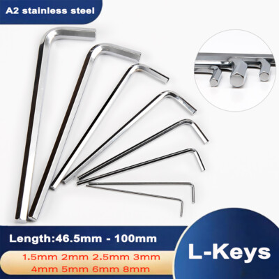 1.5mm - 8mm Metric Short Arm Allen Key Hex Wrench Hexagon L-Keys A2 ...