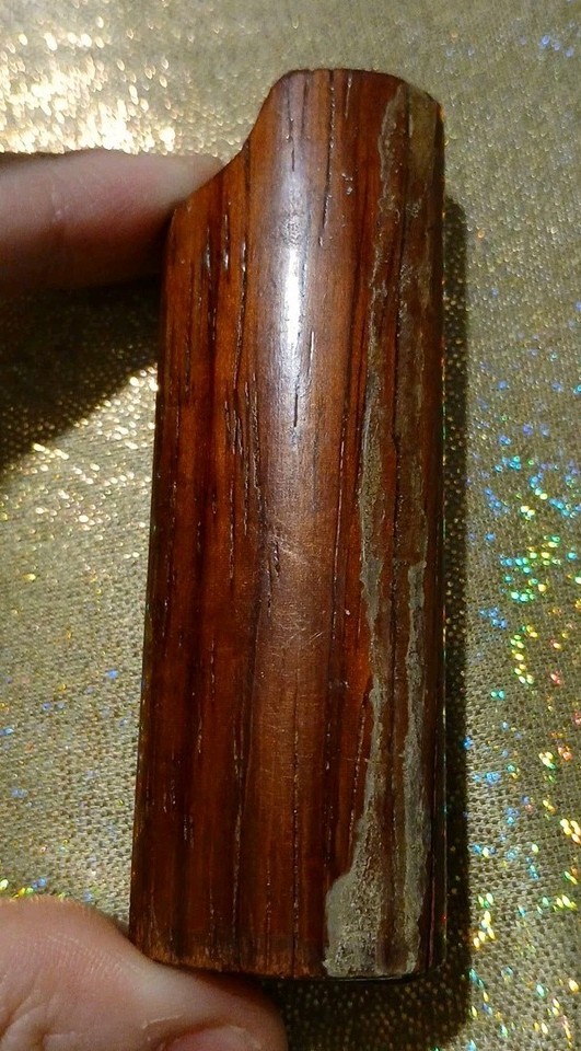 Vintage Carved Wood Wayne Carver Cowboy W/ Flag & Moon Lighter Case ...