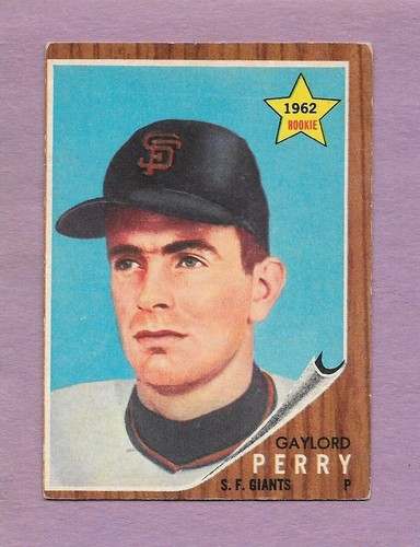 1962 Topps #199 Gaylord Perry RC San Francisco Giants HOF crease-free ...