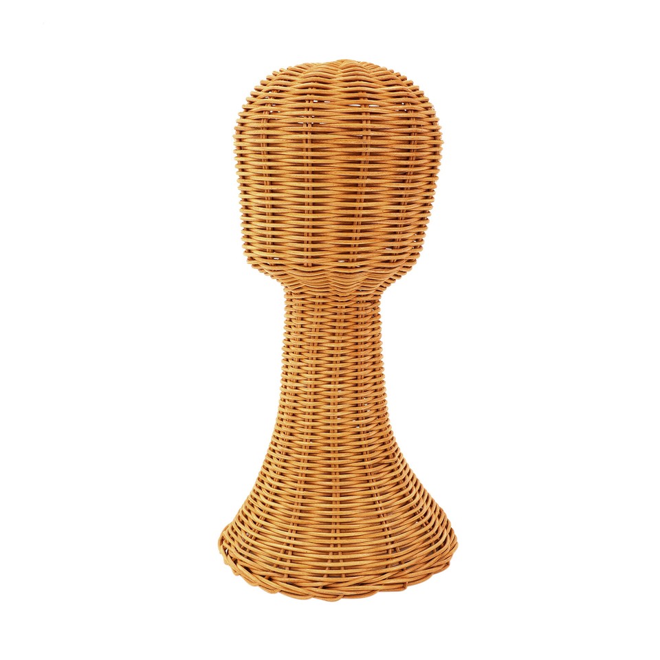 Modern Rattan Mannequin Head Stand, Rattan Wig Stand, Wig Display ...