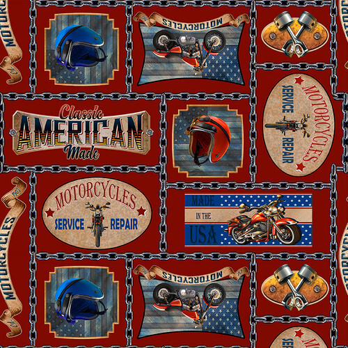 Motorcycle Fabric Motor Bike Sign Live To Ride Blank Quilting Cotton By ...