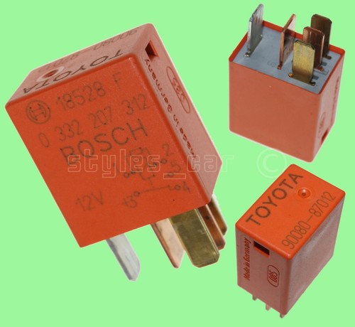90080-87012 Toyota & Lexus (95-12) Multi-Use 5-Pin Orange Relay Bosch ...