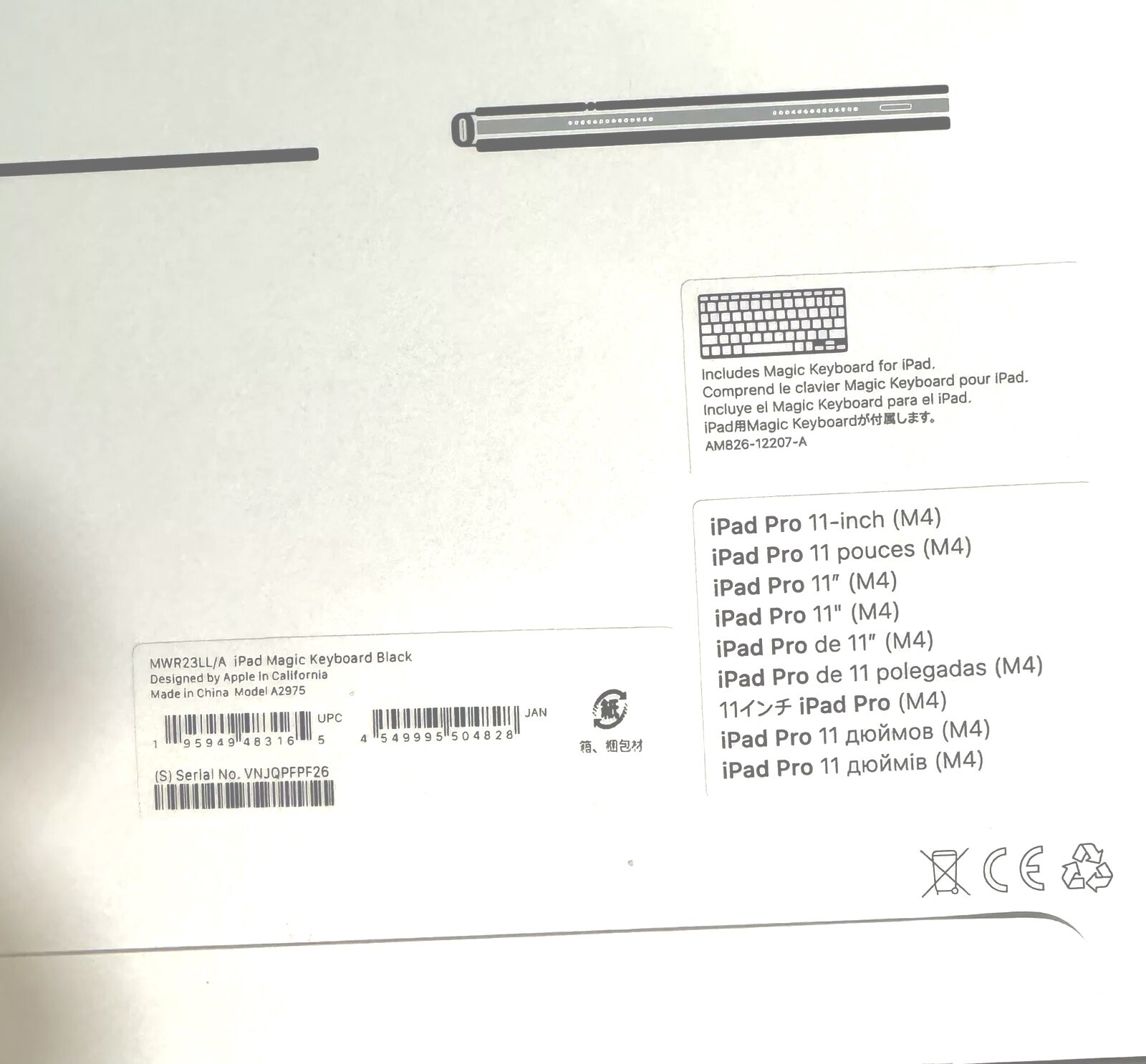 2024- Apple Magic Keyboard 11“ for iPad Pro (M4)-BLACK, MWR23LL/A ...